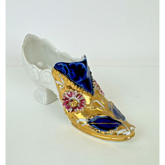 Accents | Vintage Porcelain Ladys Victorian Hand Painted High Heel Shoe ...